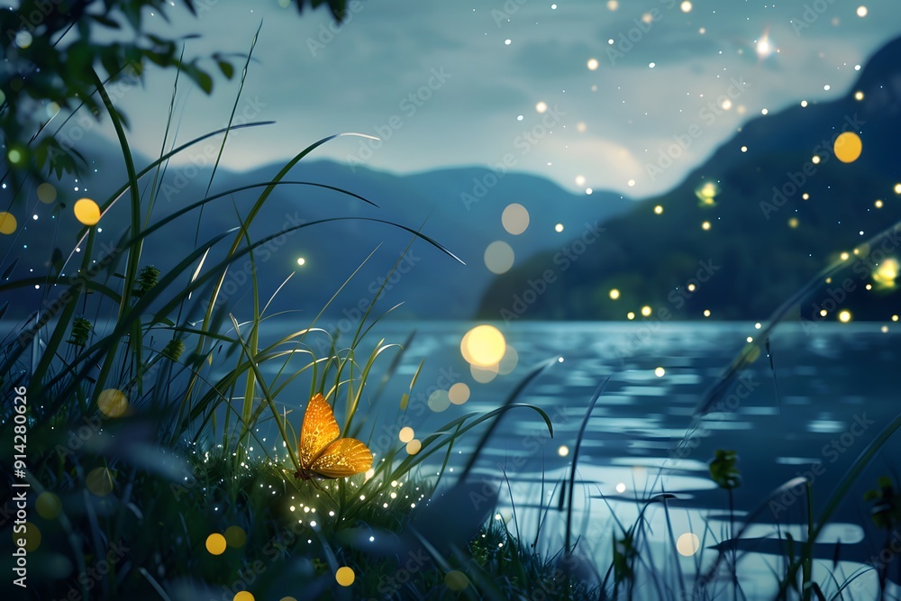 Firefly Fireflies with Particle and Glowing Effect in Nighttime Scenes ...