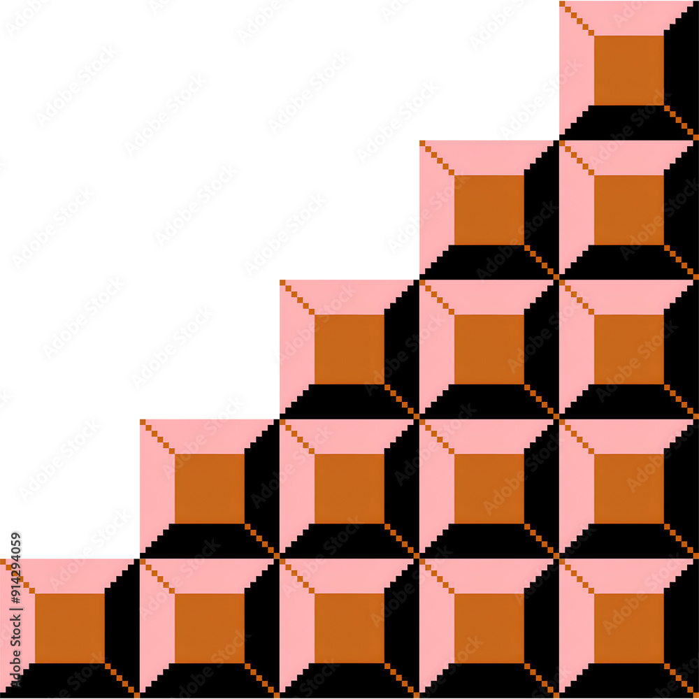 Pixel art landscape, Pixel Game Icons, brick wall pattern background ...