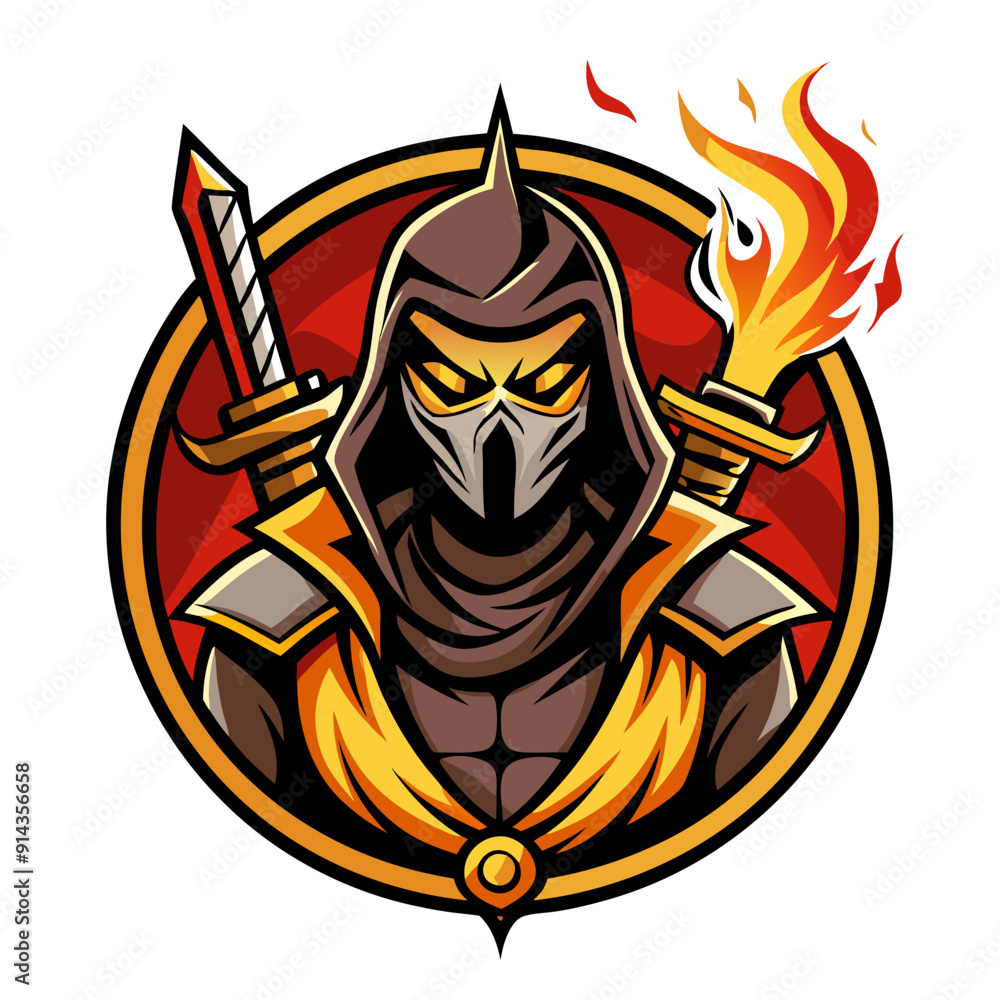 logo of circle blast and a slight smoke effect in background with ninja ...