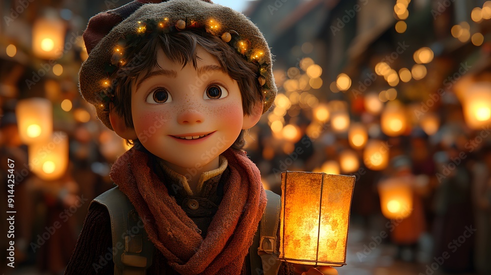 Charming Martin Day with animated characters enjoying lantern parades ...