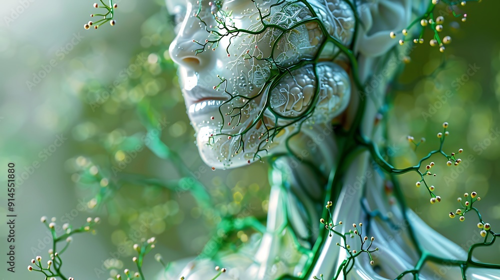 Illustration Stock 3d rendering of human lymphatic system focusing on ...