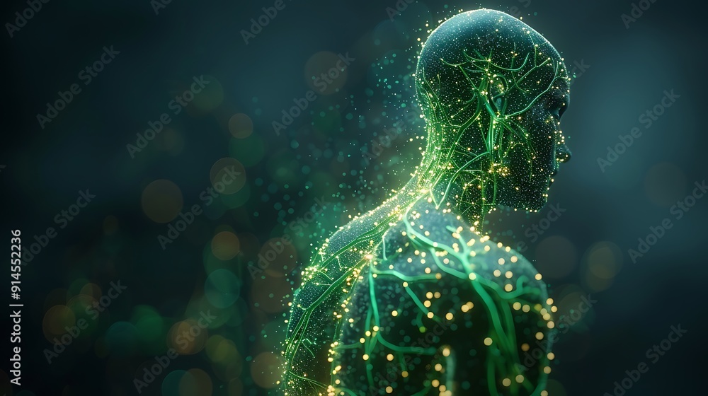 3d rendering of human lymphatic system focusing on the detailed ...