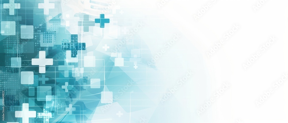 A blue background with many small squares and crosses Stock ...