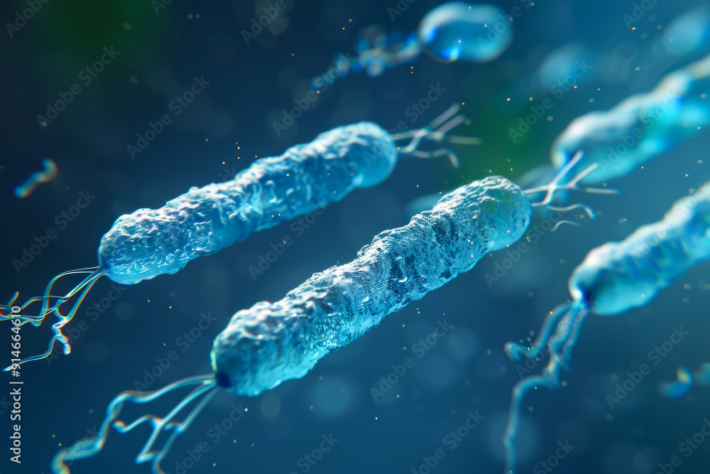 Electron Microscopic Image of Pseudomonas Aeruginosa Bacteria Showing ...