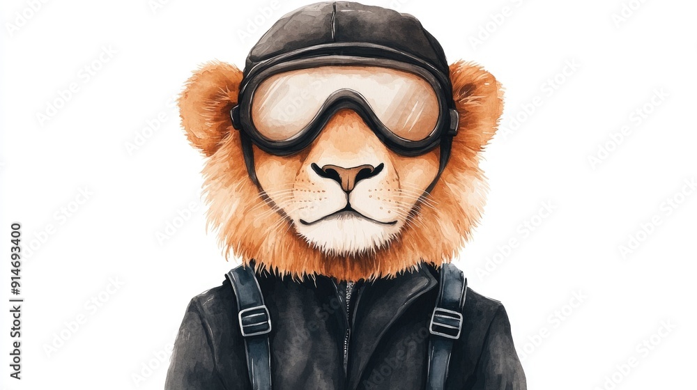 Whimsical Doodle Art of a Cute and Playful Lion Character Wearing an ...