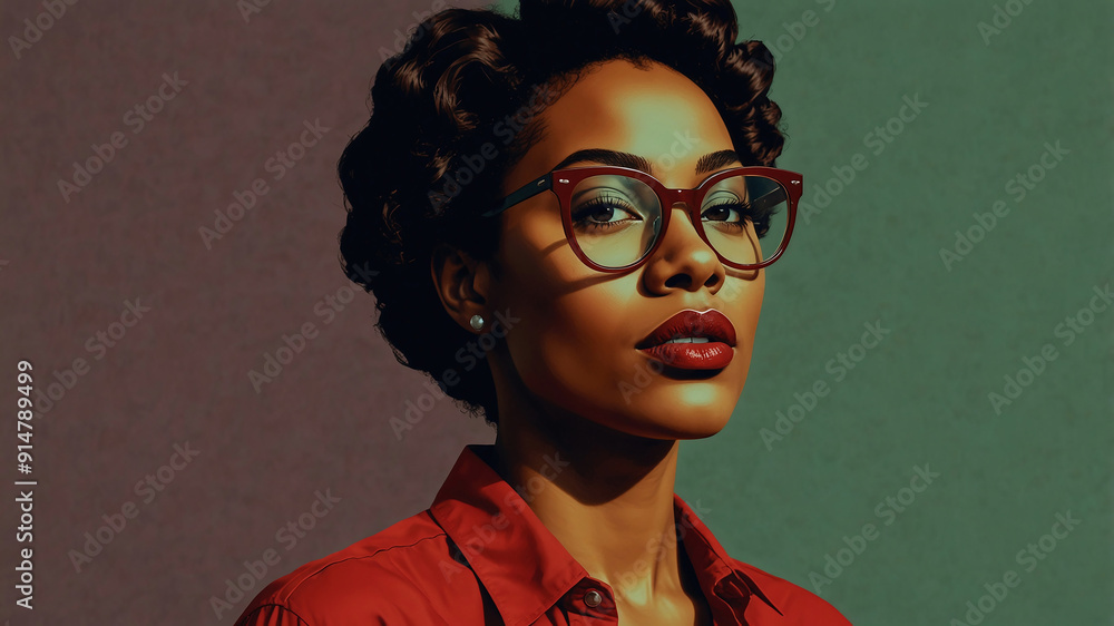 2d cartoon flat design digital art illustration of a portrait of an ...