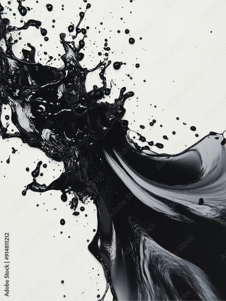 Black ink splash, black ink splash in motion, black ink splash with ...