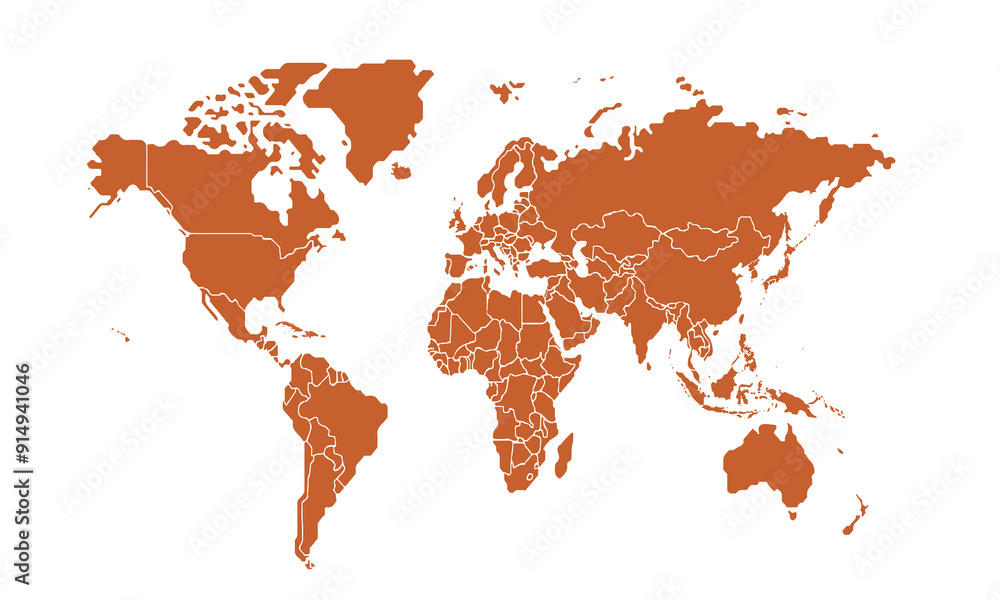 Map of the world with individual modern colorful for website layouts ...