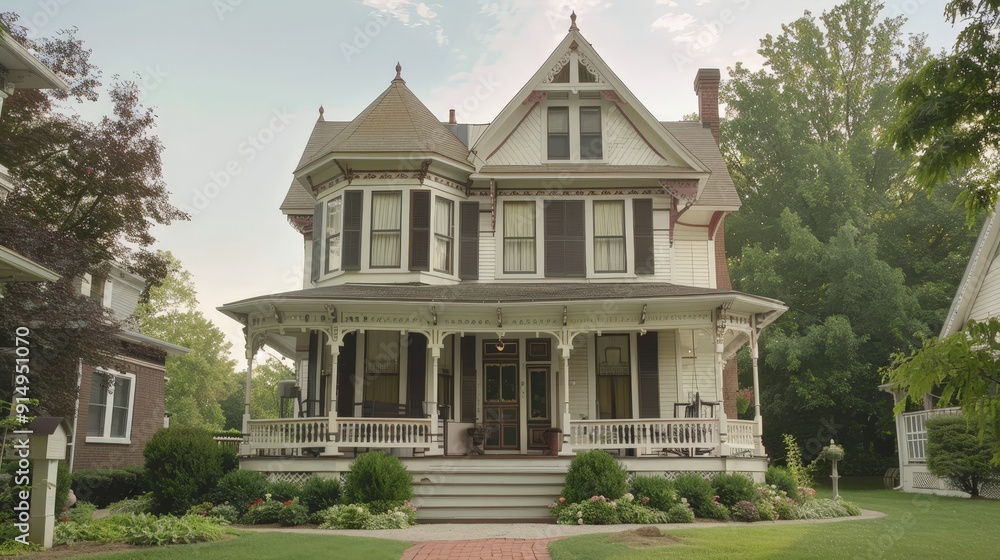 Describe the timeless appeal of a Victorian house exterior. Write about ...