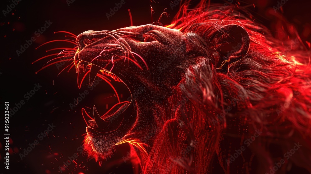 realistic hyperrealism style of hyper realistic Red and black ...