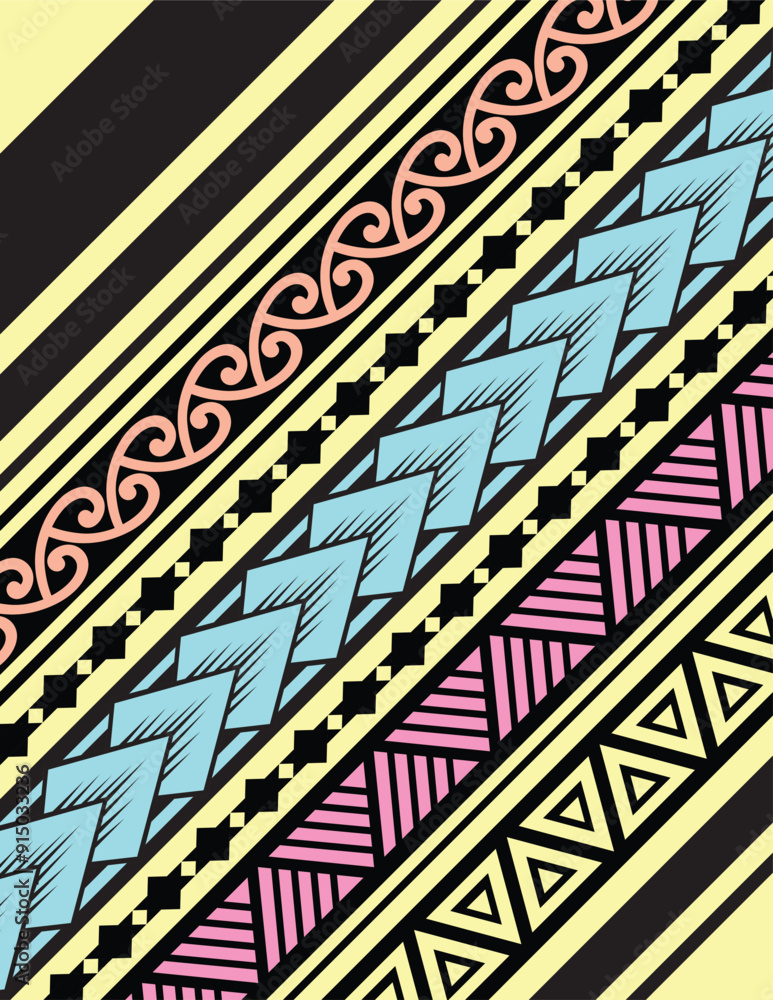 Polynesian tattoo tribal background design. Samoan pattern decorative ...