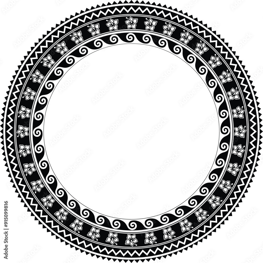 Polynesian tattoo tribal circle design. Samoan tattoo tribal frame ...
