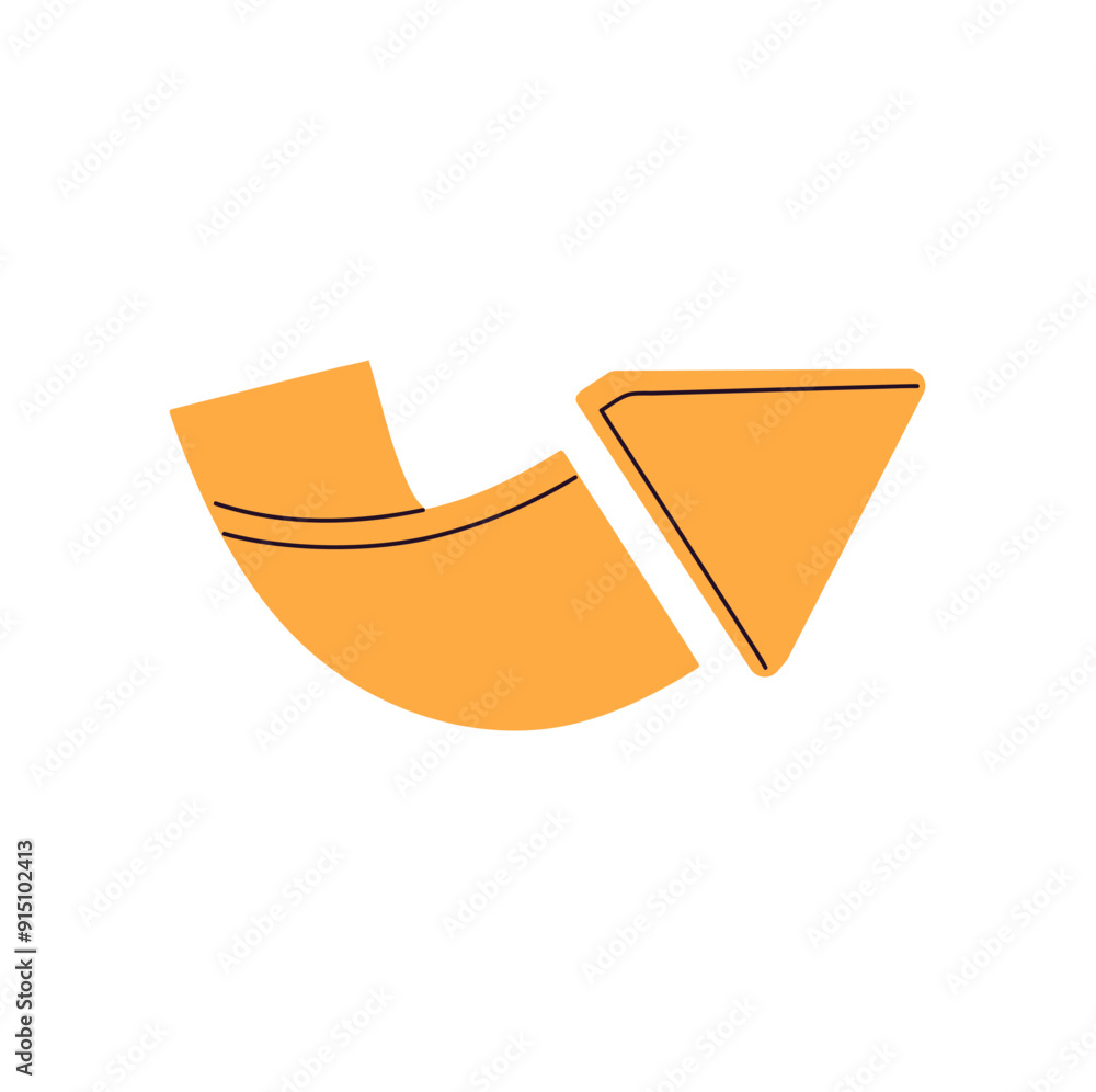 Sign of reversal move. Geometric shape, curved line with cursor showing ...