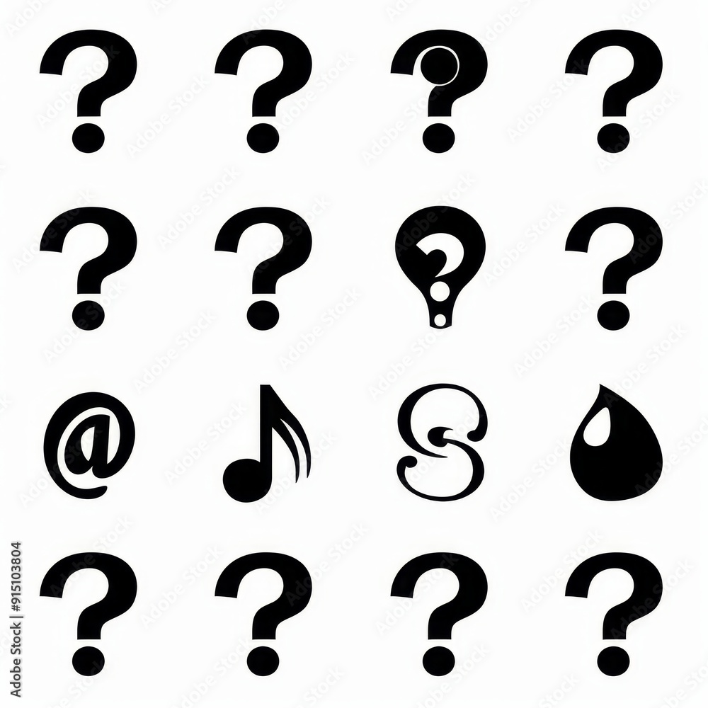 Question mark icon, quiz symbol, interrogation sign, simple rebus ...