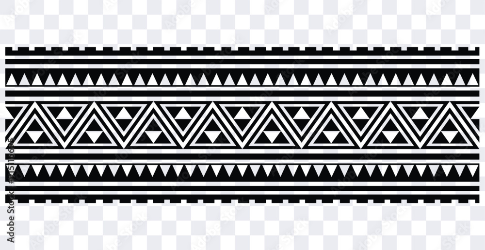 Polynesian pattern tribal tattoo border. Tribal tattoo geometric fore ...