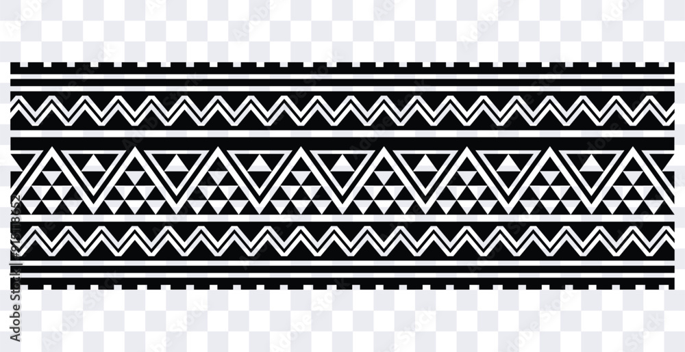 Polynesian pattern tribal tattoo border. Tribal tattoo geometric fore ...