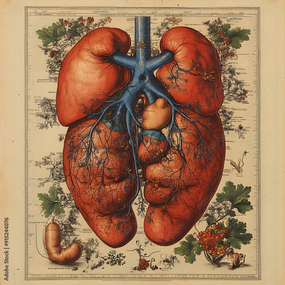 A 16:9 view of the liver, including its lobes, blood vessels, and bile ...