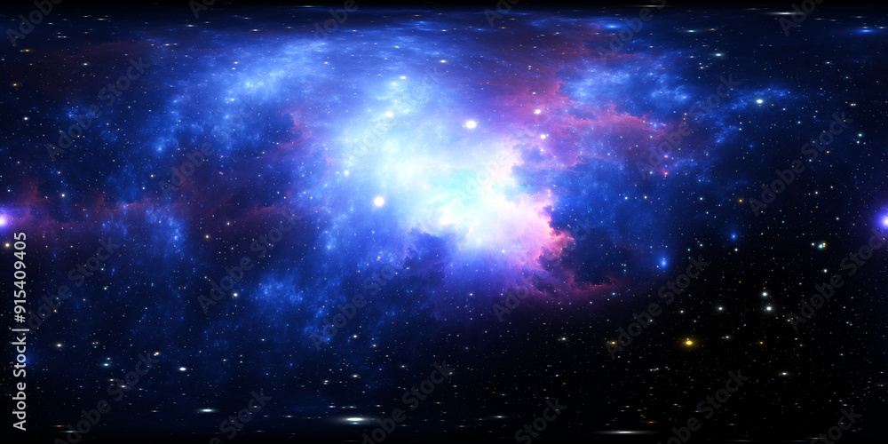 Ilustración de Stock 360 degree fantasy space nebula. Giant ...