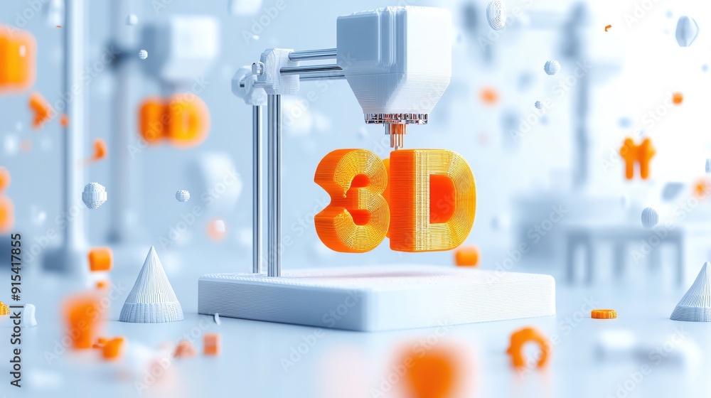 Pixel art infographic about 3D printing applications, innovation ...