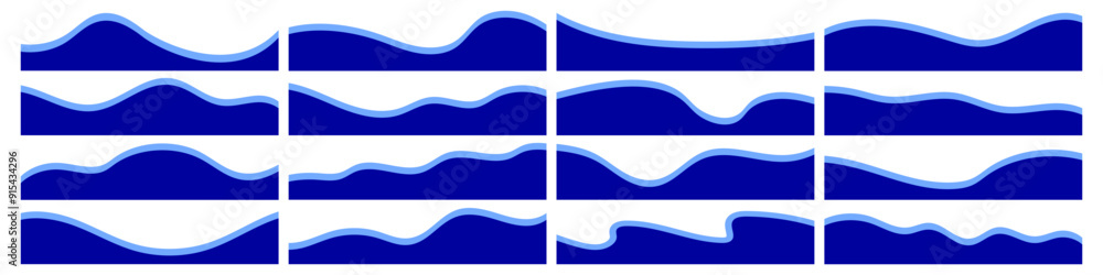 Collection of wave separator footers, modern dividers shapes vector ...