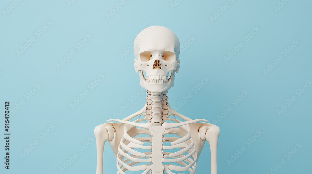 Anatomical 3D illustration of the human skeletal system, [3D human ...