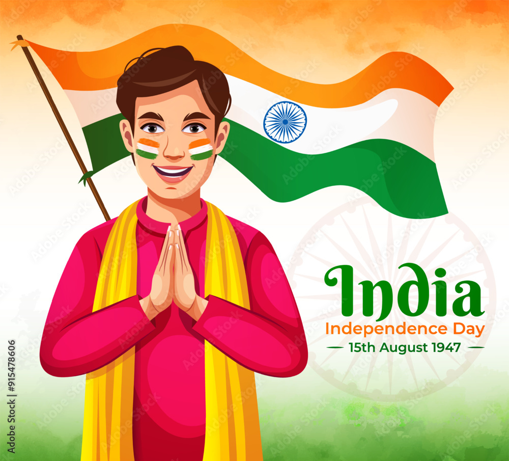 Happy Independence Day India greeting post with Indian flag for 78th ...