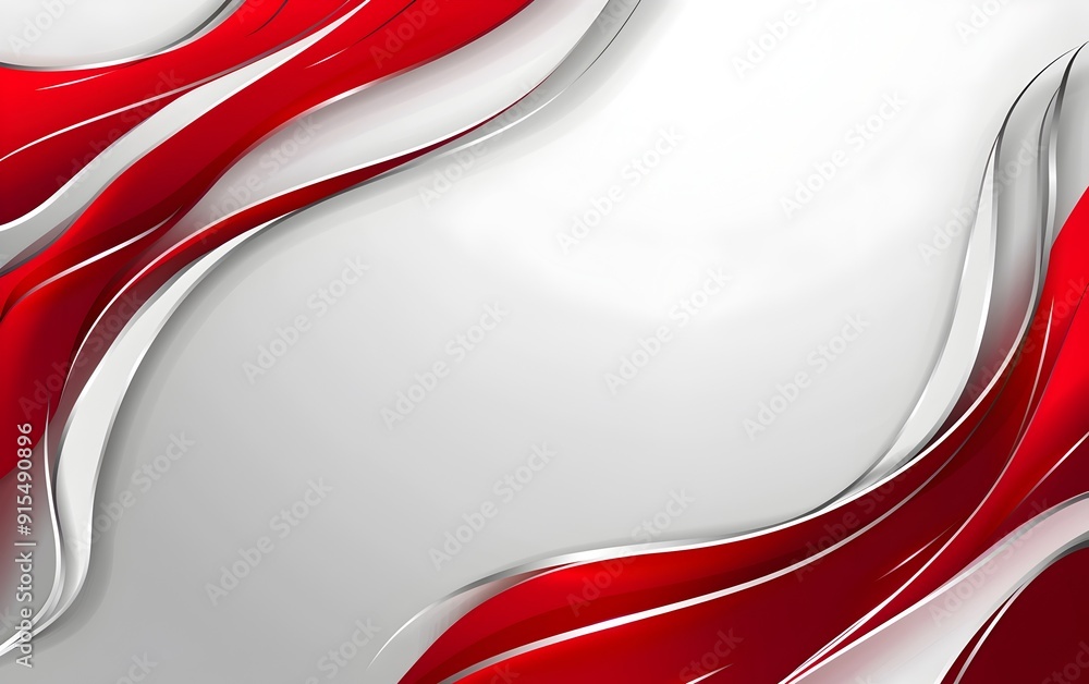 Red and white background vector presentation design, wave shape with ...