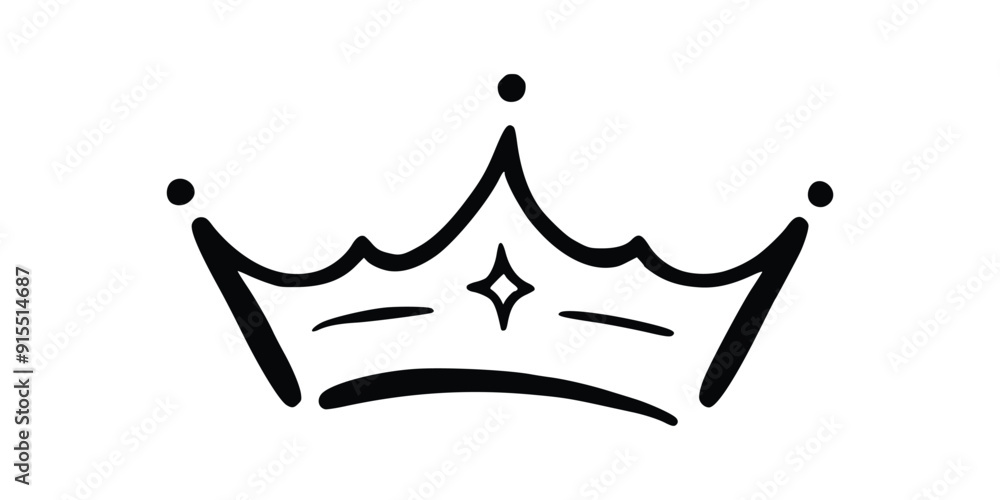 Crown icon vector. A thin line sign. Outline Crown Sign. Isolated ...