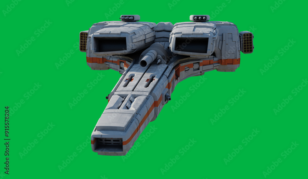 Spaceship Missile Launch Craft with White and Orange Colour Scheme ...