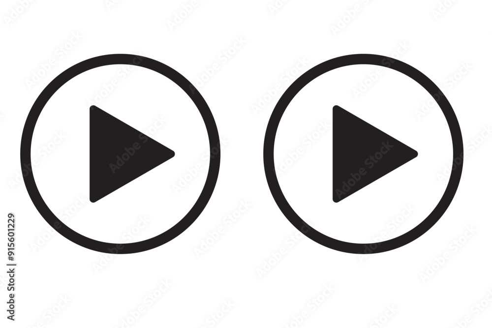 Play Button Icon Circle | Start Buttons Illustration | Video Audio ...