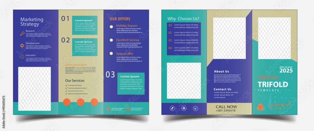 Tri fold Business Brochure Template Layout. Corporate Design Leaflet ...