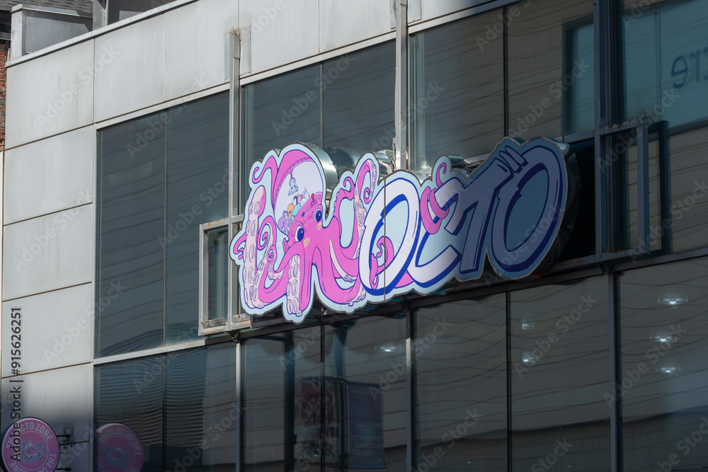 exterior building and sign of OCTO ZONE, a video arcade and ...