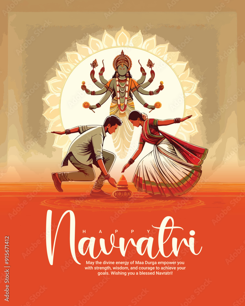 Happy navratri and Subh navaratri with ma durga social media post ...