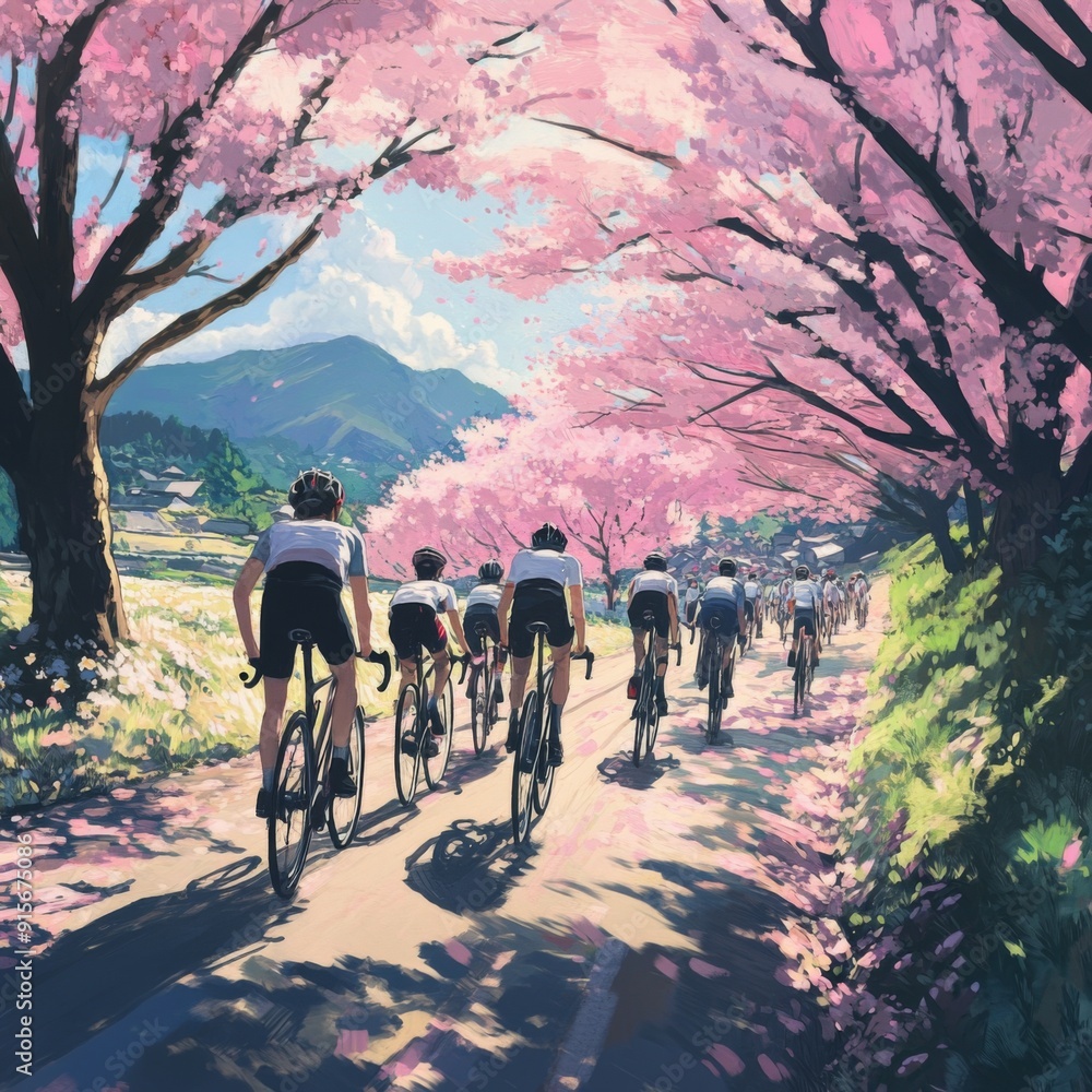 Cycling Sojourn: A Meandering Anime-Style Bicycle Parade on a ...