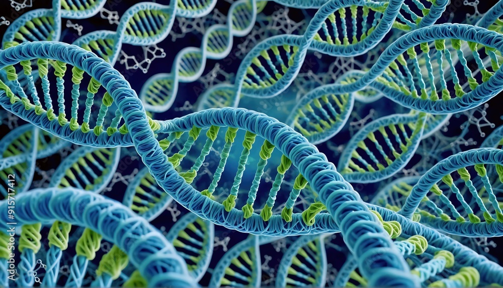 DNA como pilar de la genética humana, con su doble hélice, vista ...