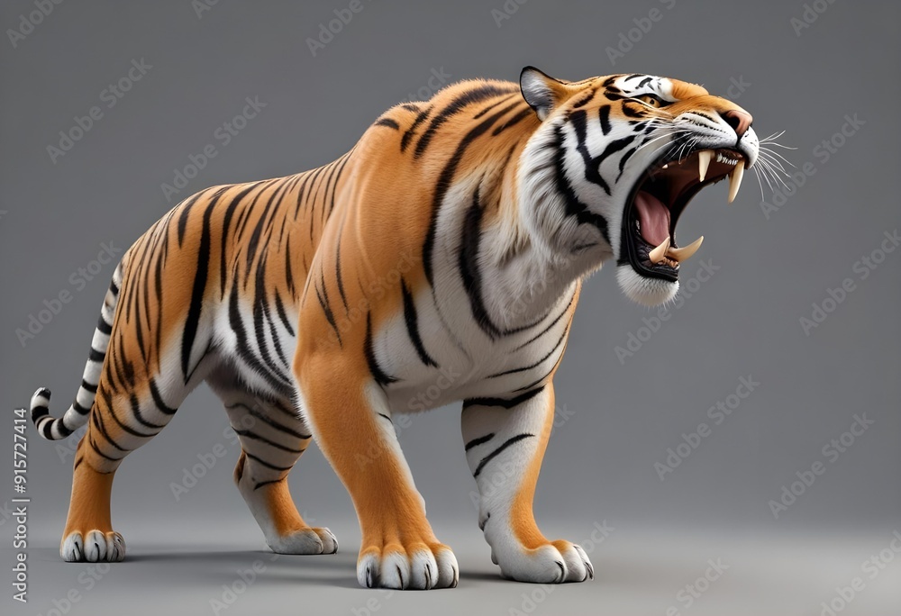 Ferocious tiger in studio with different colour of backgrounds Stock ...