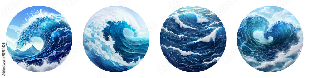 Oceanography clipart collection, symbol, logos, icons isolated on ...