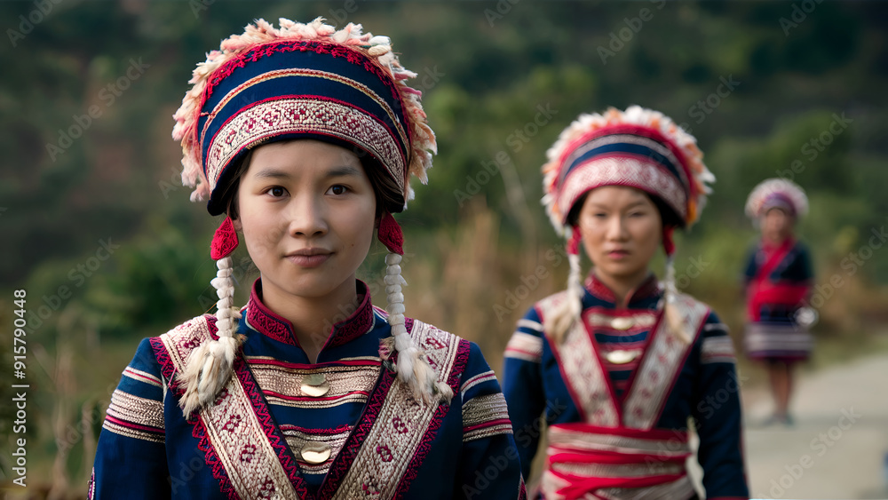 4k Image of Southeast Asia Hill Tribes Traditional Clothing, Hmong ...