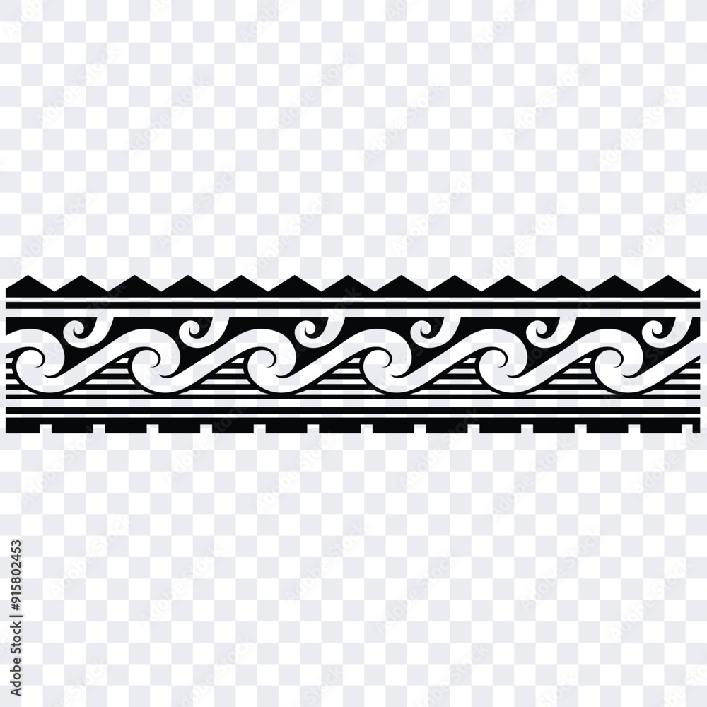 Polynesian pattern tribal tattoo border. Tribal tattoo geometric fore ...