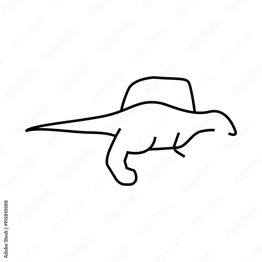 spinosaurus dinosaur line icon vector. spinosaurus dinosaur sign ...