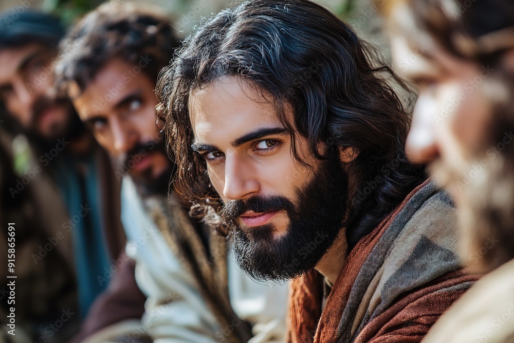 Jesus Christ is talking to the disciples Stock Photo | Adobe Stock