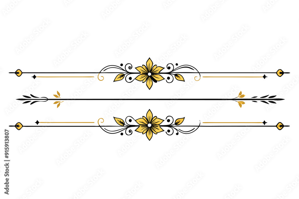 Elegant chapter dividers with black and gold floral designs enhance ...