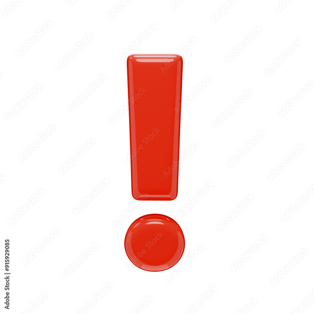 Exclamation mark icon. Punctuation mark isolated on a transparent ...