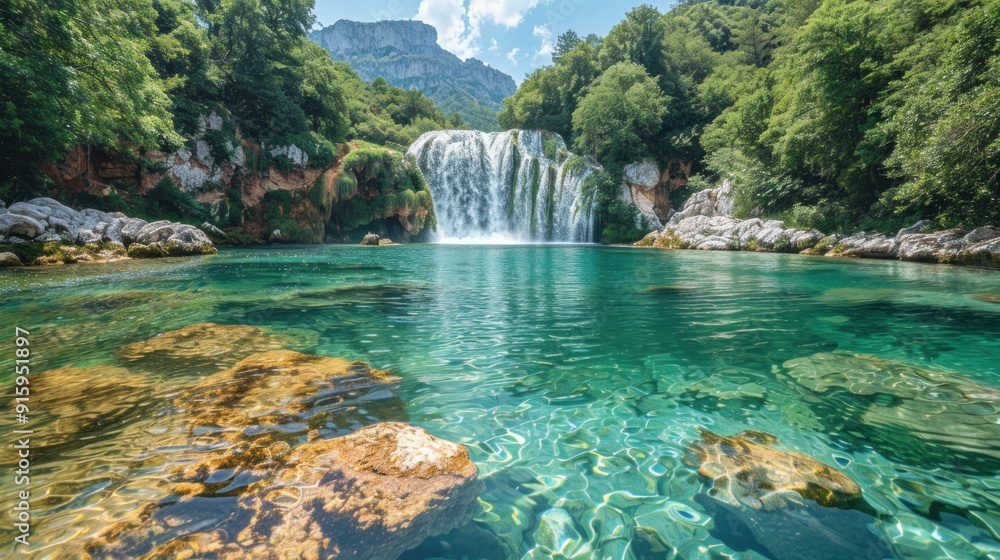 Showcase the quiet majesty of natural wonders, where cascading ...