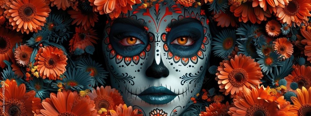 Foto de Stock Celebrating the dead: happy Dia de los Muertos, honoring ...