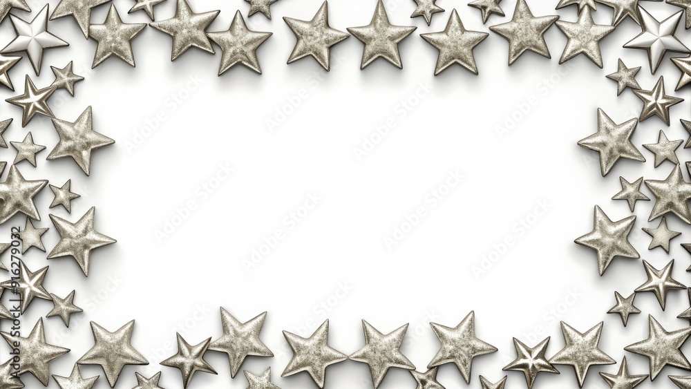 silver stars border on a white background, , silver, stars, border ...
