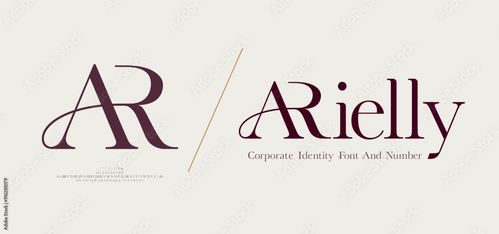 AR logo font and number. ci corporate identity modern luxury ...