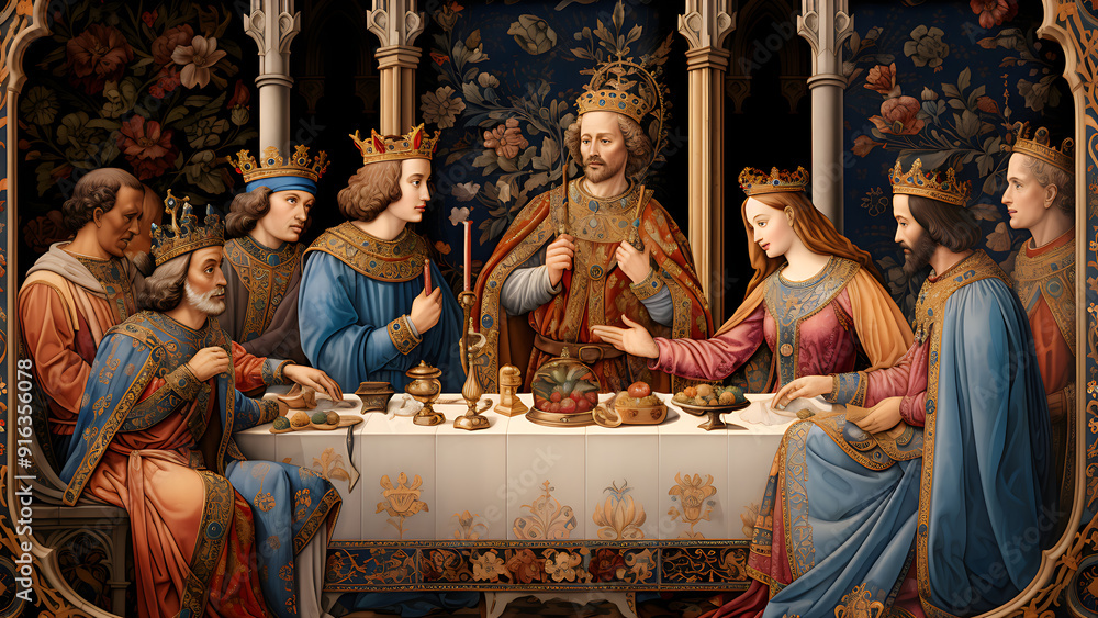The Kings Banquet - medieval, kings, queens, banquet, feast, royalty ...