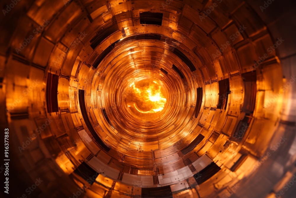 Detailed view of plasma inside a tokamak reactor, highlighting the ...