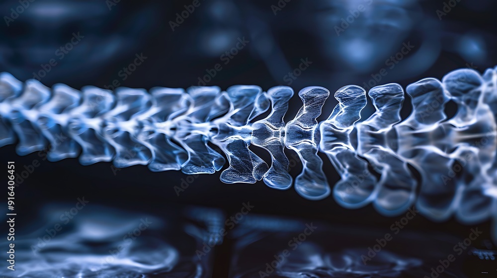 Composite X-ray image showing multiple angles of the spine for detailed ...